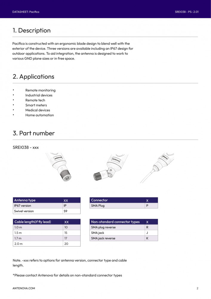 Pacifica datasheet page 2