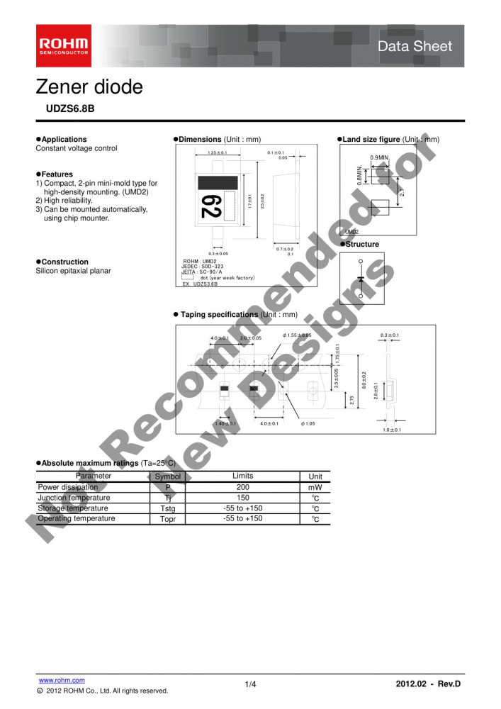 ROHM UDZS series datasheet page 1