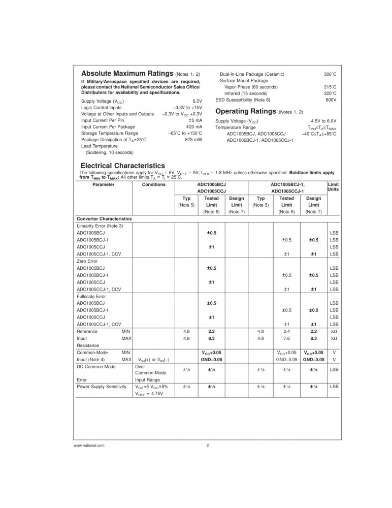 ADC1005CCJ datasheet page 2