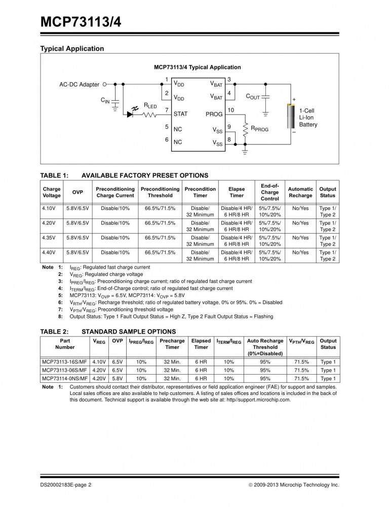 MCP73113-16SI/MF datasheet page 2
