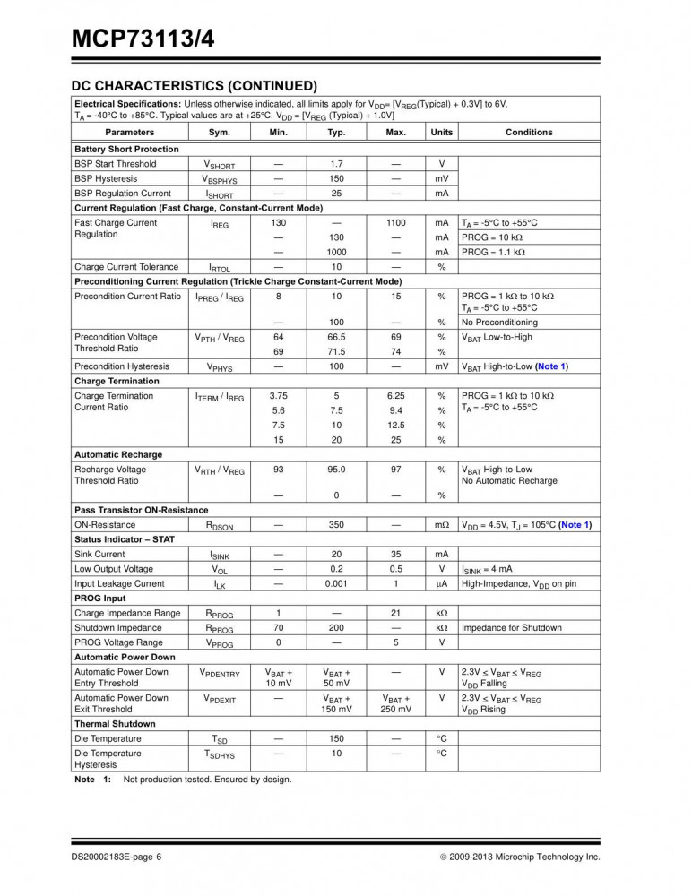 MCP73113-16SI/MF datasheet page 6