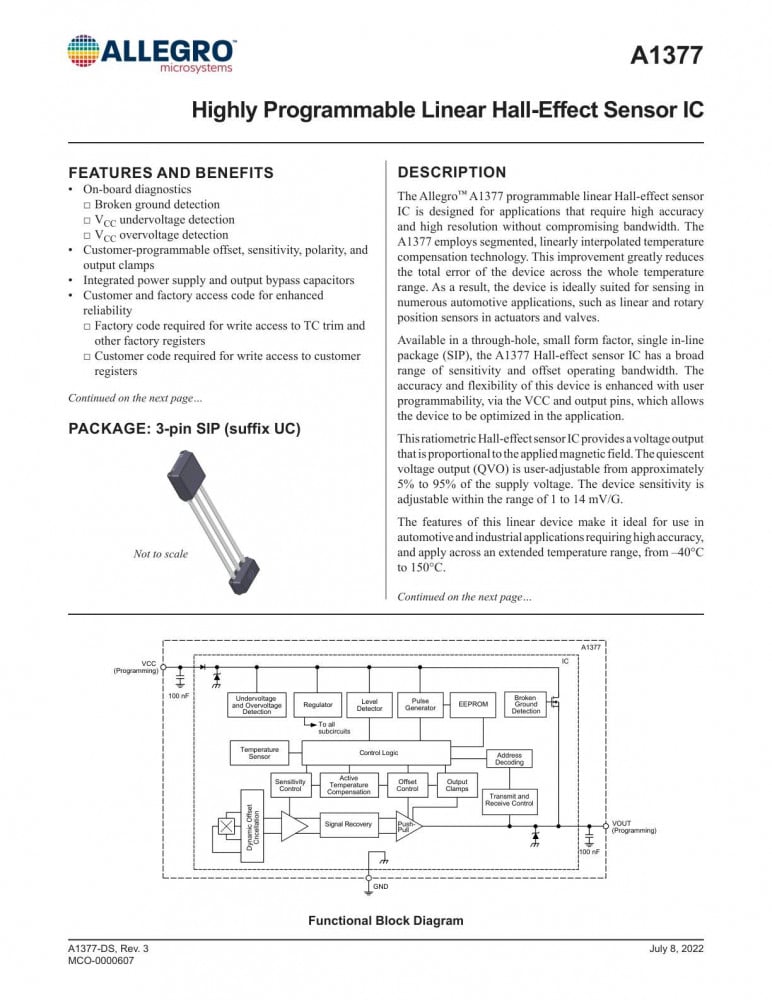 A1377 datasheet page 1