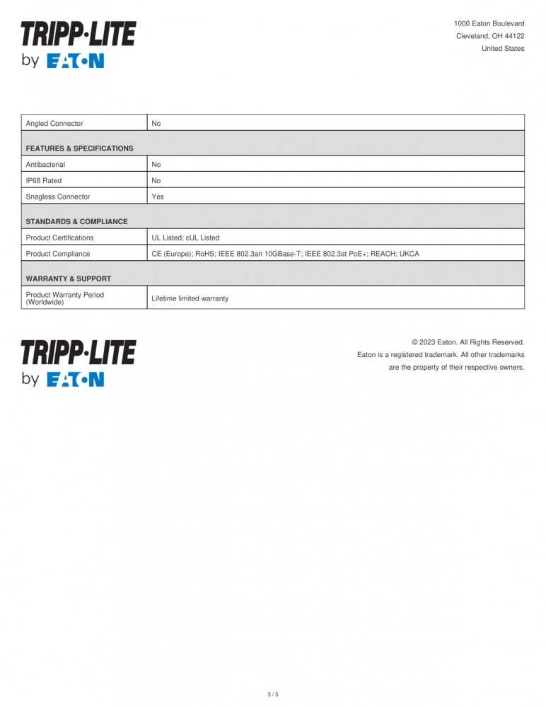 EATON N261-025-BK technical document page 3