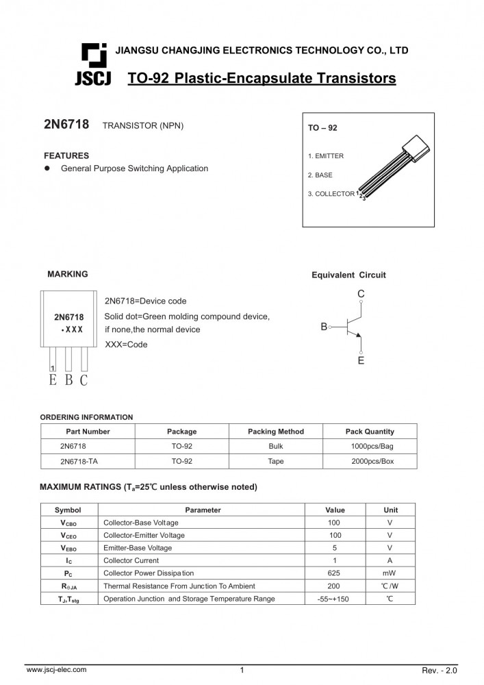 JSCJ 2N6718 datasheet page 1