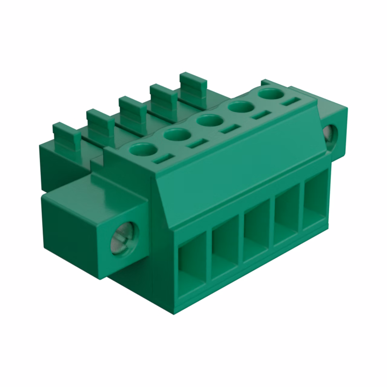 3.50mm Pitch Eurostyle Horizontal Plug, with Retention Screws, Green Housing, 5 Circuits for sale