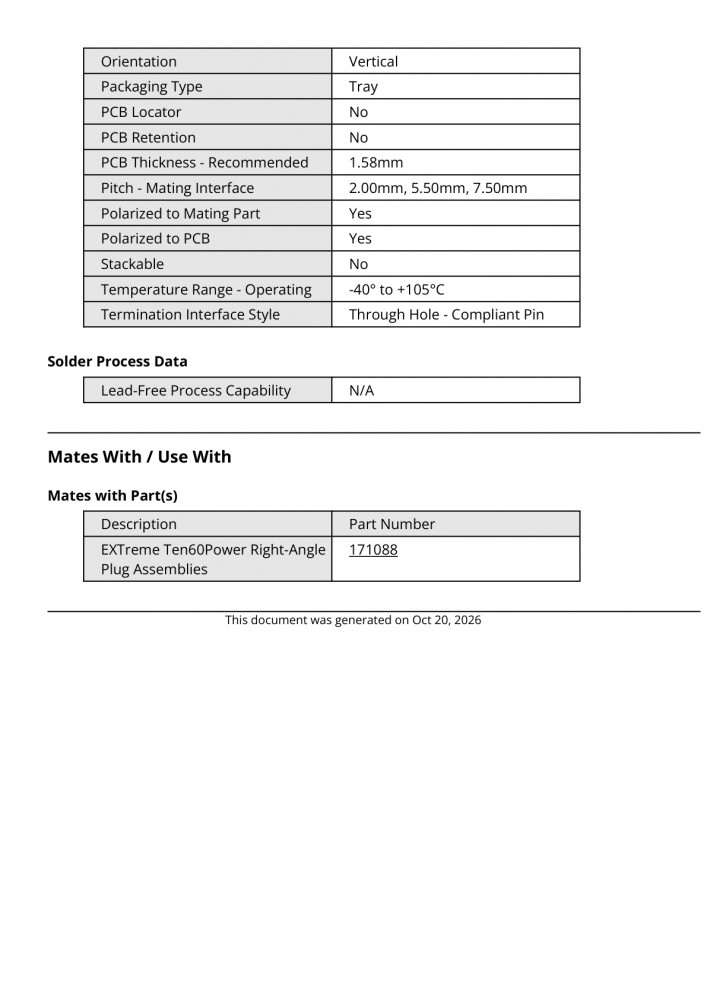 Technical document image 3 for MOLEX 1710890023