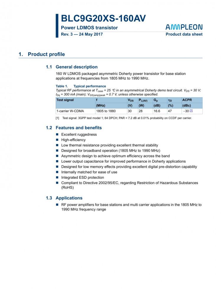 BLC9G20XS-160AVZ datasheet page 1