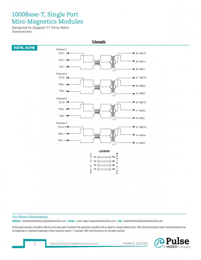 PULSE H5079NL technical document page 2