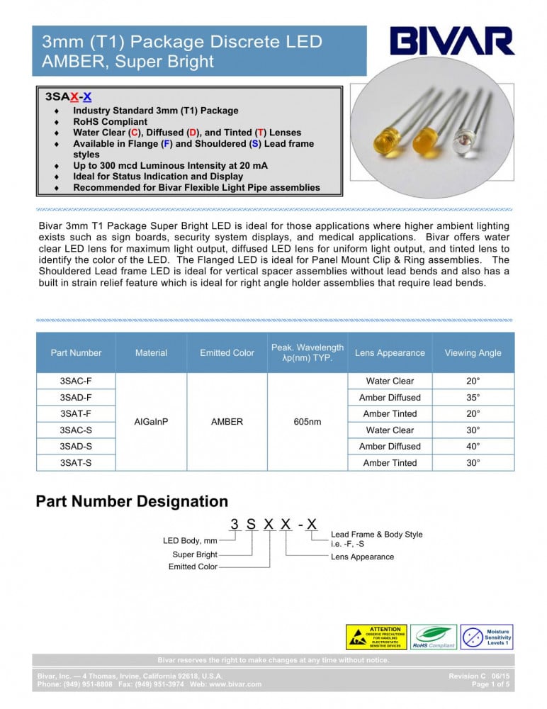 BIVAR 3SAT datasheet page 1