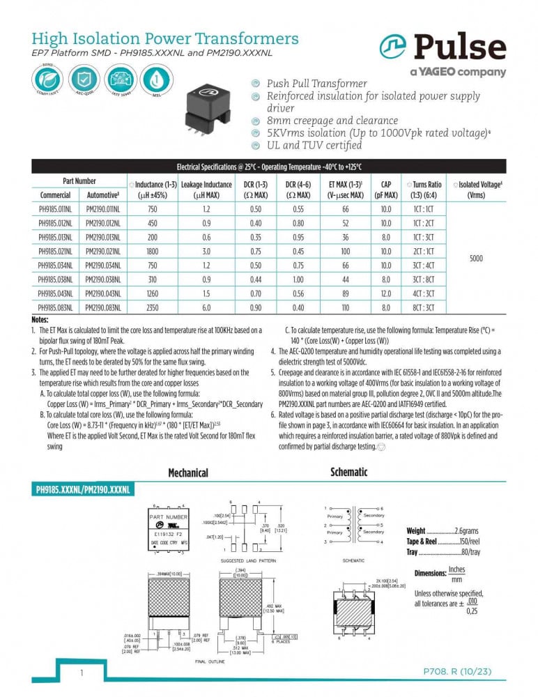 PM2190.043NLT datasheet page 1