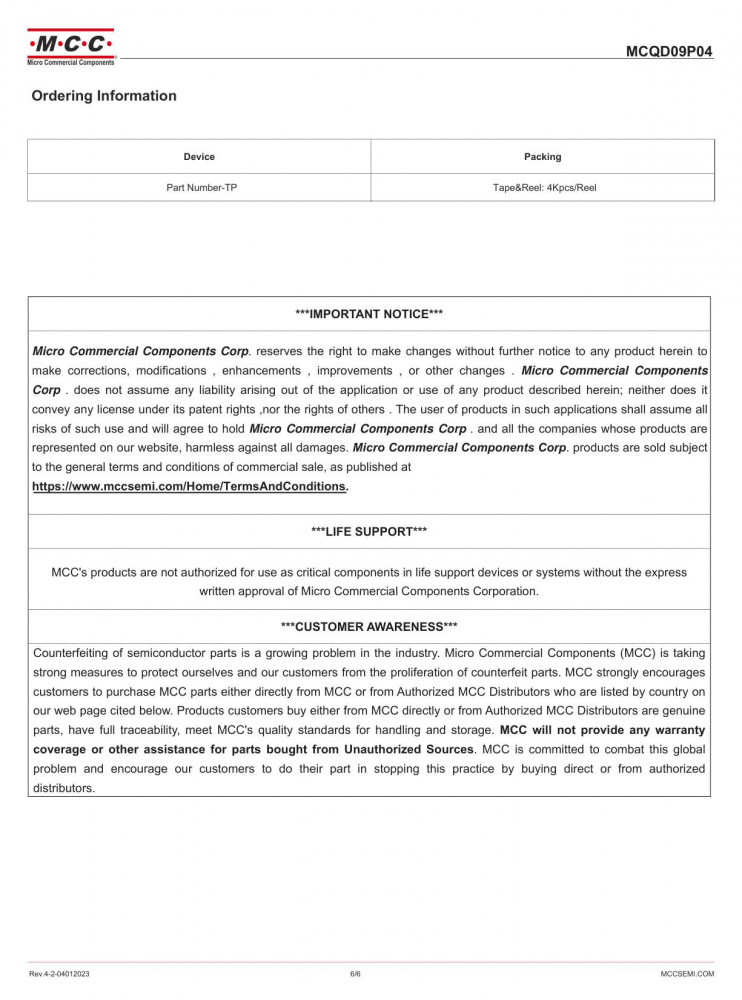 MCQD09P04-TP datasheet page 6