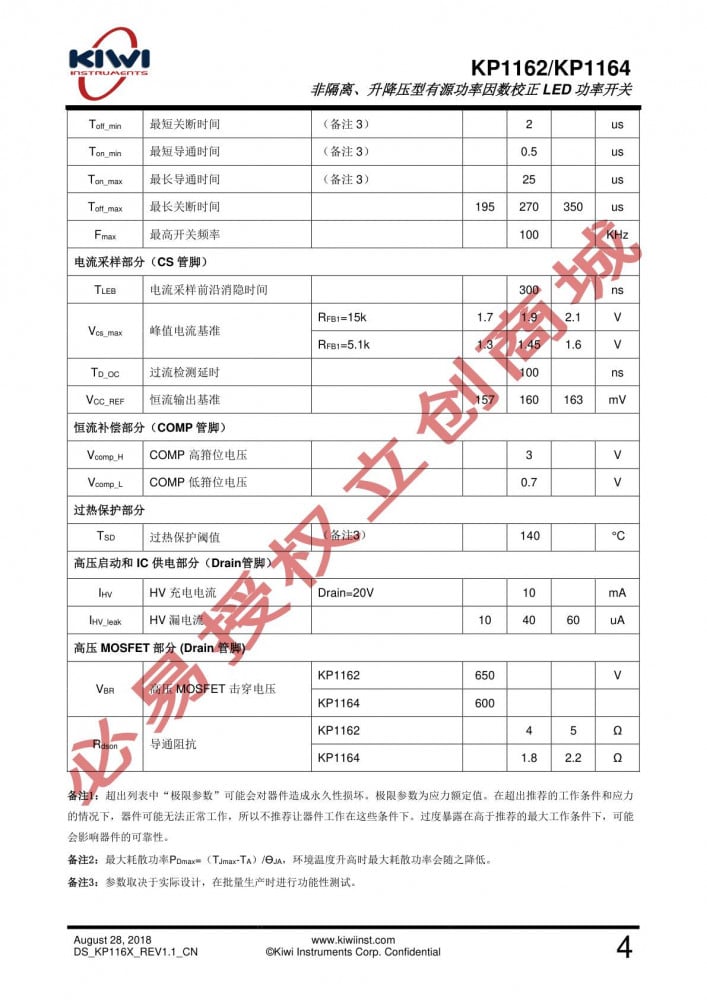 KP1164SPA datasheet page 4