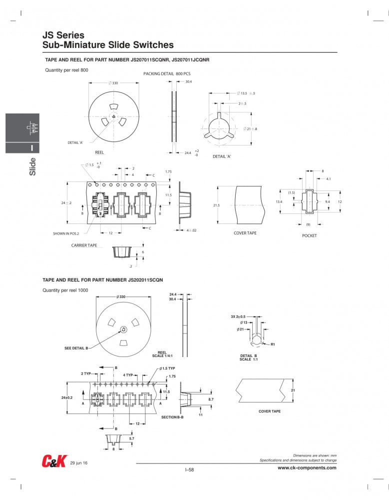 C&K JS Series datasheet page 10