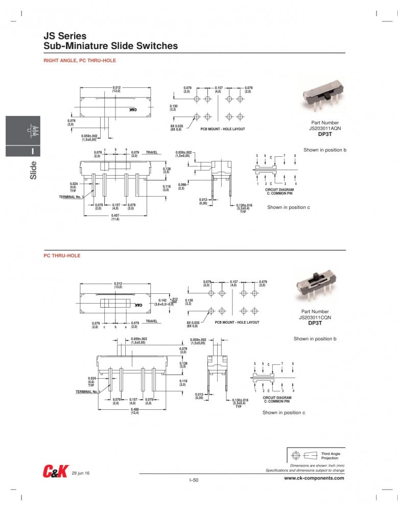 C&K JS Series datasheet page 2
