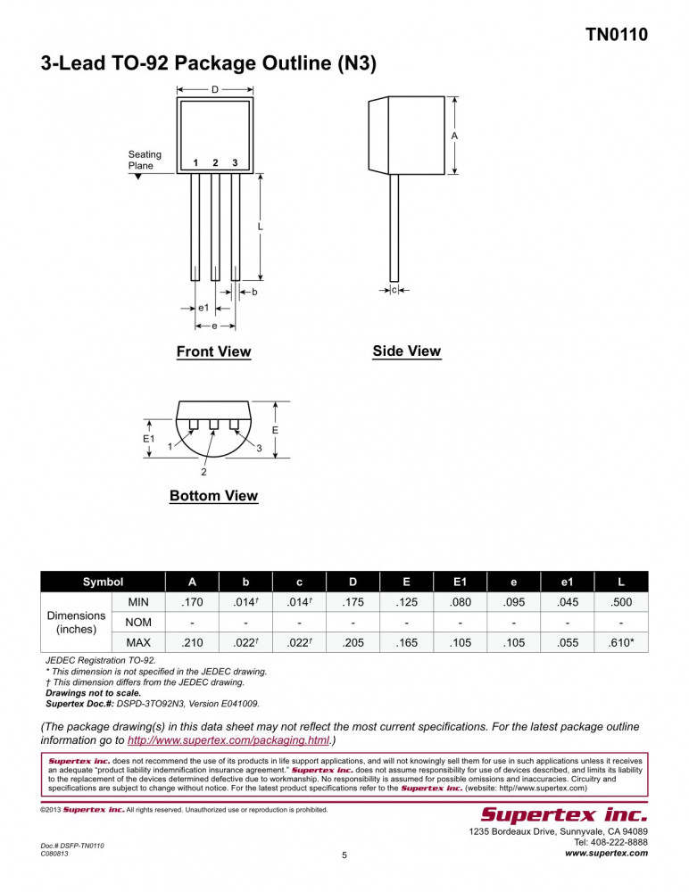 TN0110N3-G datasheet page 5
