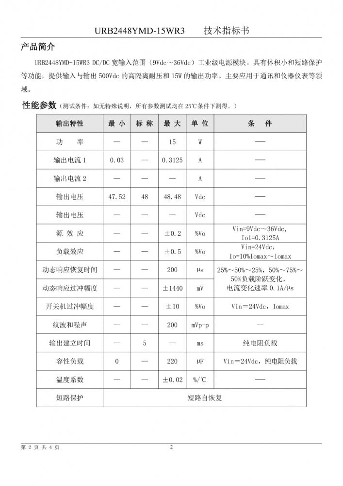 URB2448YMD-15WR3 datasheet page 2