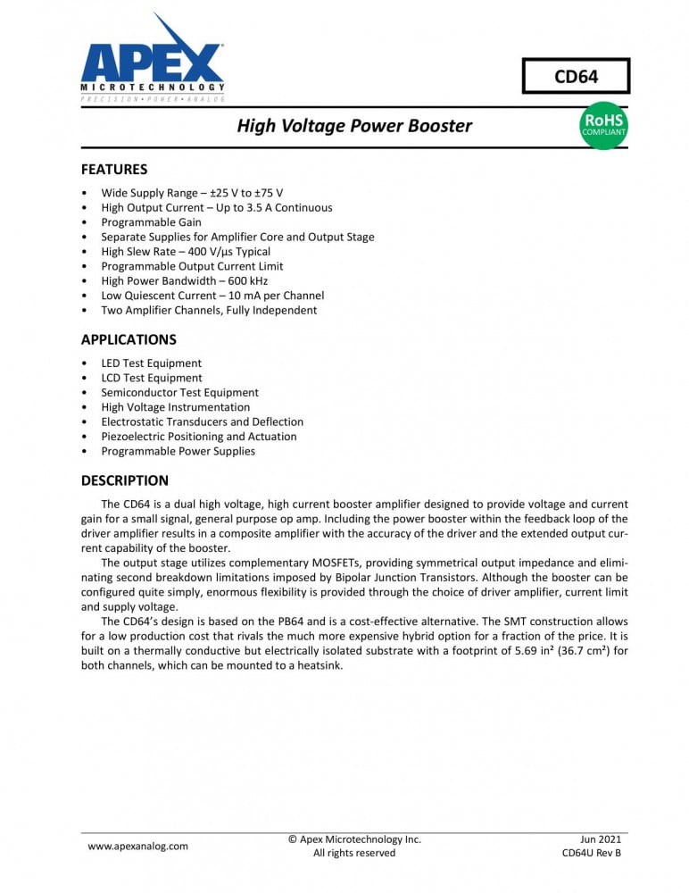 CD64 datasheet page 1