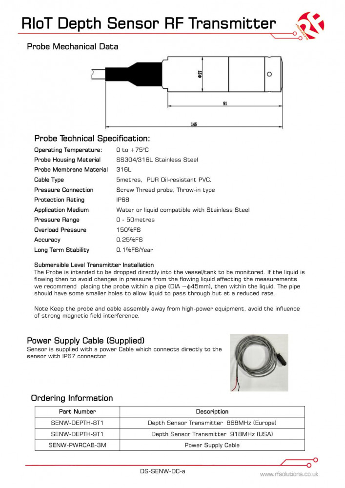 SENW-DEPTH-8T1 product document page 4