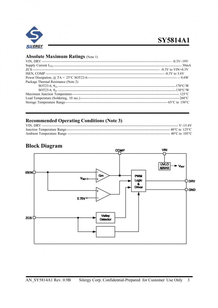 SY5814A1ABC datasheet page 3