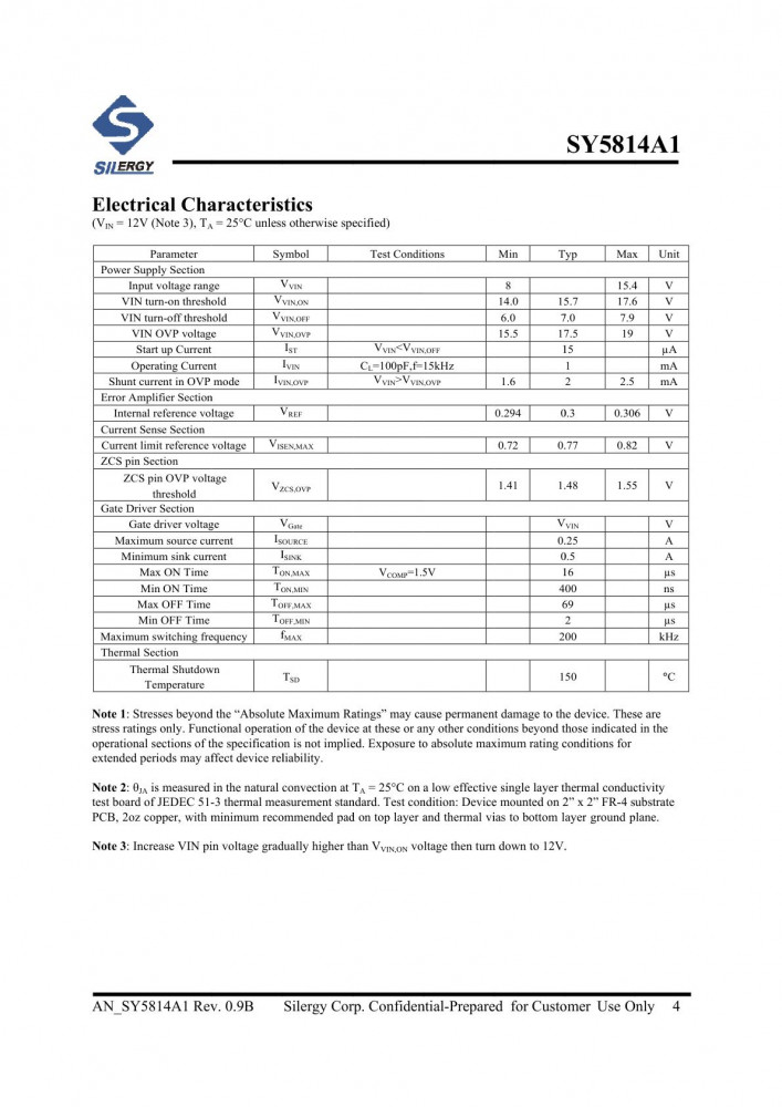 SY5814A1ABC datasheet page 4
