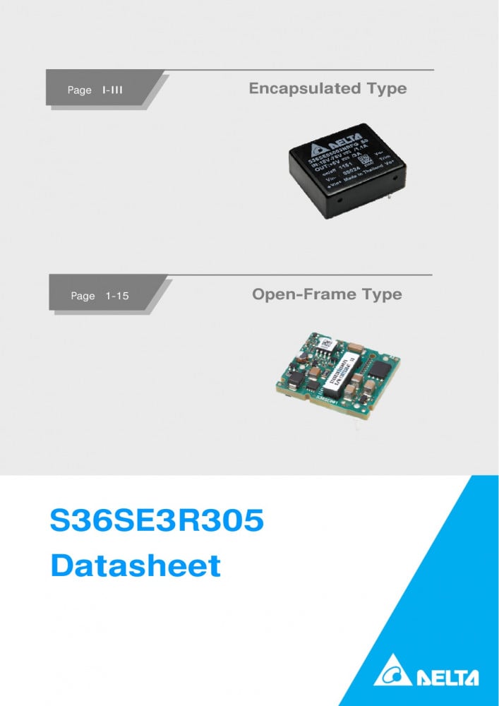 DELTA S36SE3R305 datasheet page 1