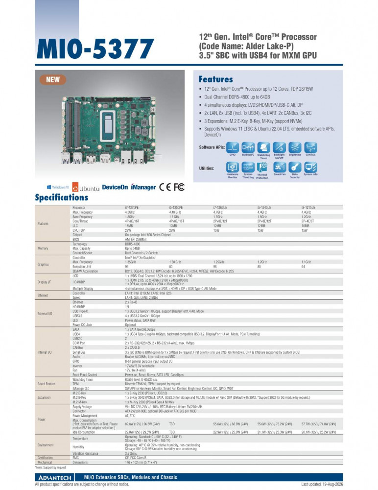 MIO-5377 product documentation, page 1
