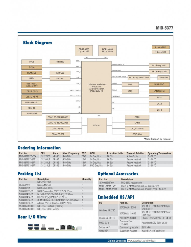 MIO-5377 product documentation, page 2