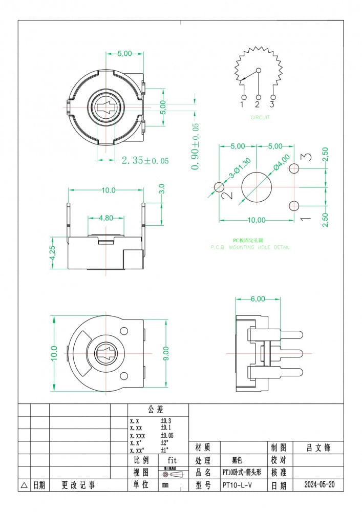 BOCHEN PT10-L-V specification page 1