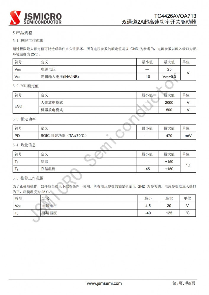 TC4426AVOA713-JSM datasheet page 3