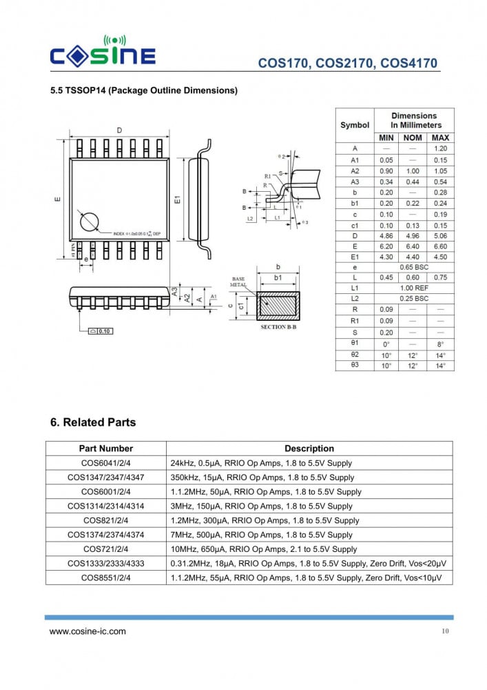 COS2170SRB datasheet page 10