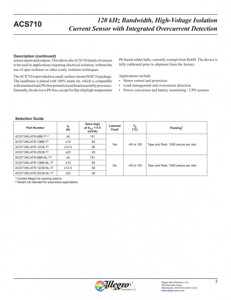 ACS710 datasheet page 3