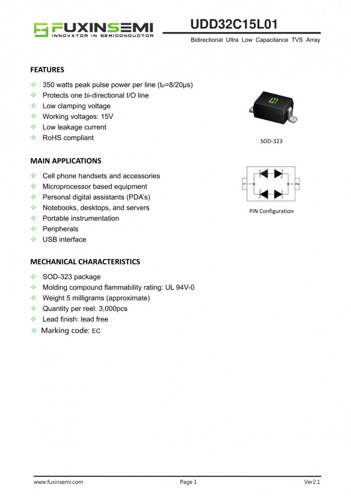 UDD32C15L01 datasheet page 1