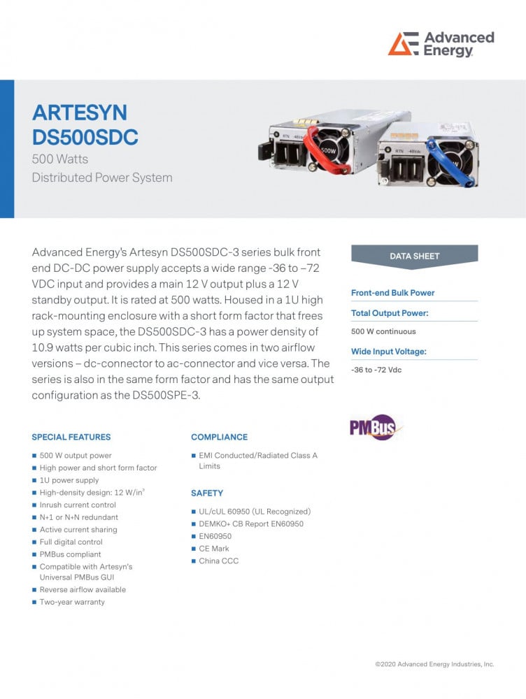 DS500SDC-3 datasheet page 1
