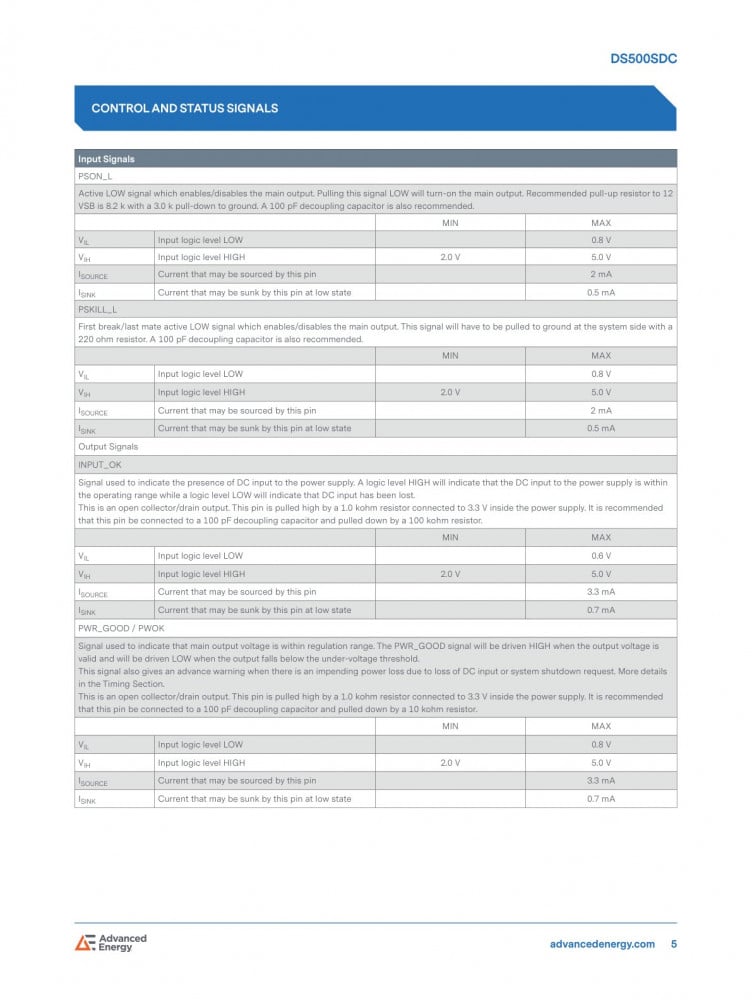 DS500SDC-3 datasheet page 5
