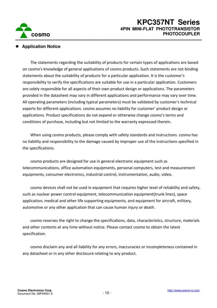 KPC357NT0B datasheet page 10