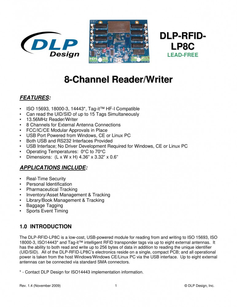 DLP-COAX1 technical document page 1