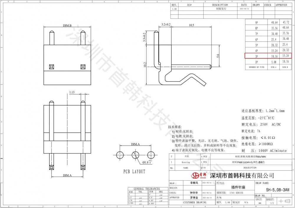 SH-5.08-3AW specification page 1