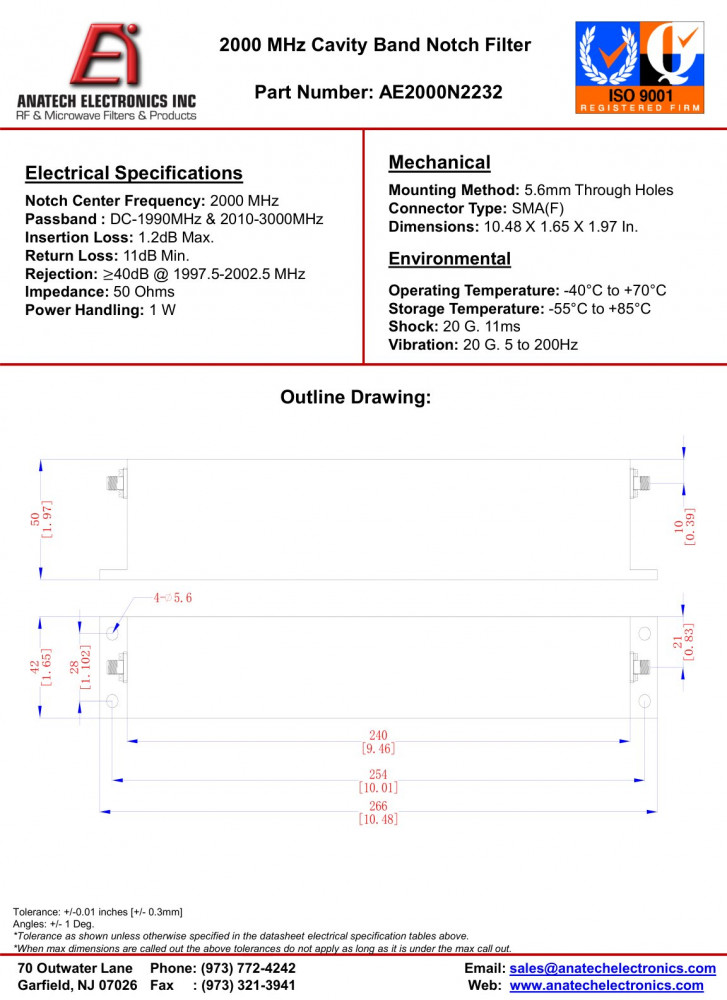 AE2000N2232 electrical specifications and outline drawing