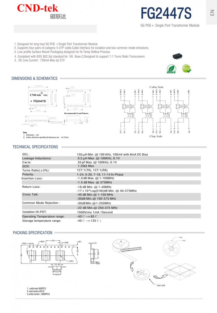 FG2447S technical document preview
