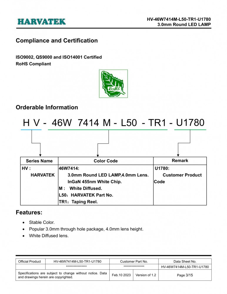 HV-46W7414M-L50-TR1-U1780 datasheet page 3
