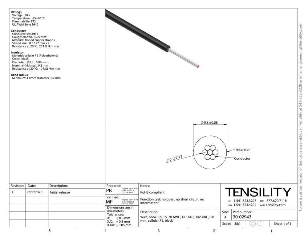 30-02943 product specification drawing