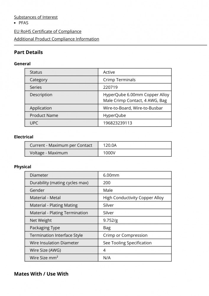 MOLEX 2207191002 technical document page 2