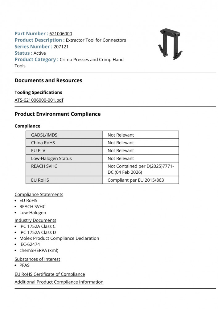 Tooling specification document page 1