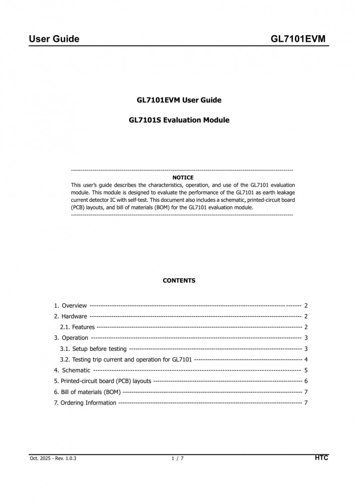 GL7101EVM user guide page 1