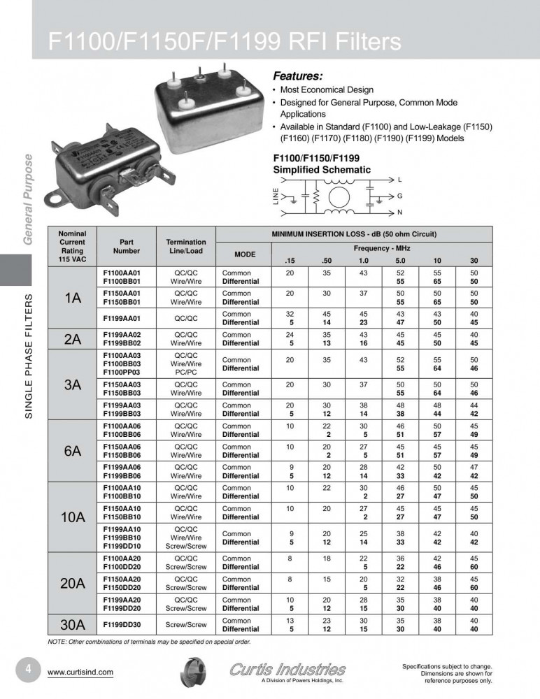LEA NETWORKS F1199 series technical document page 1