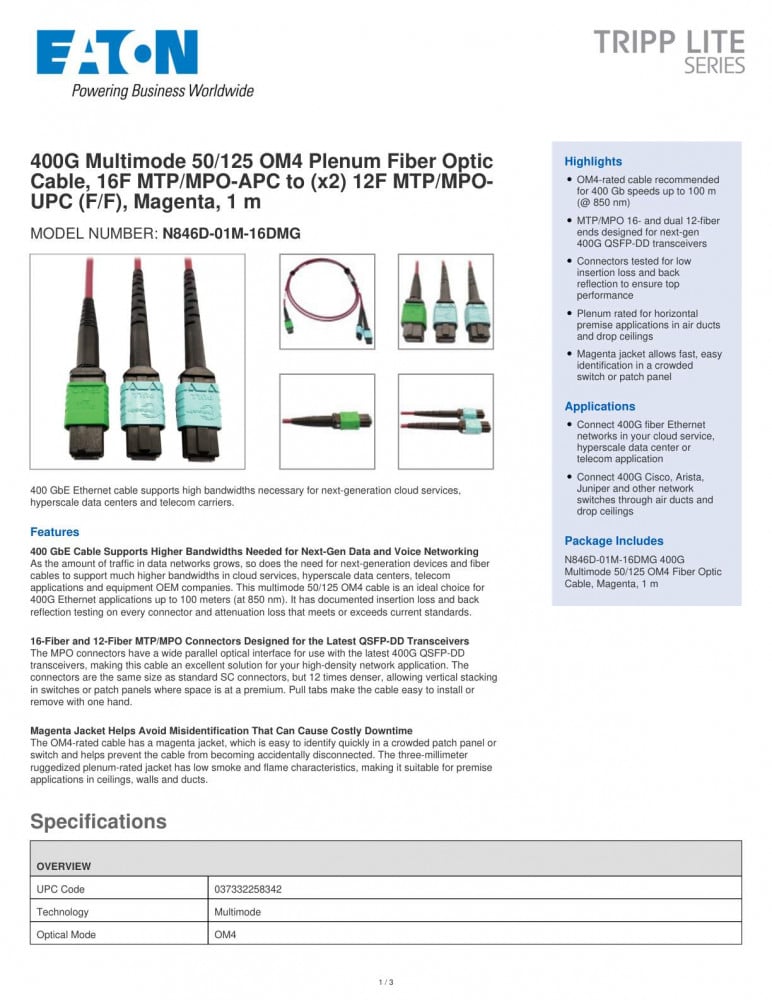 N846D-01M-16DMG technical document page 1