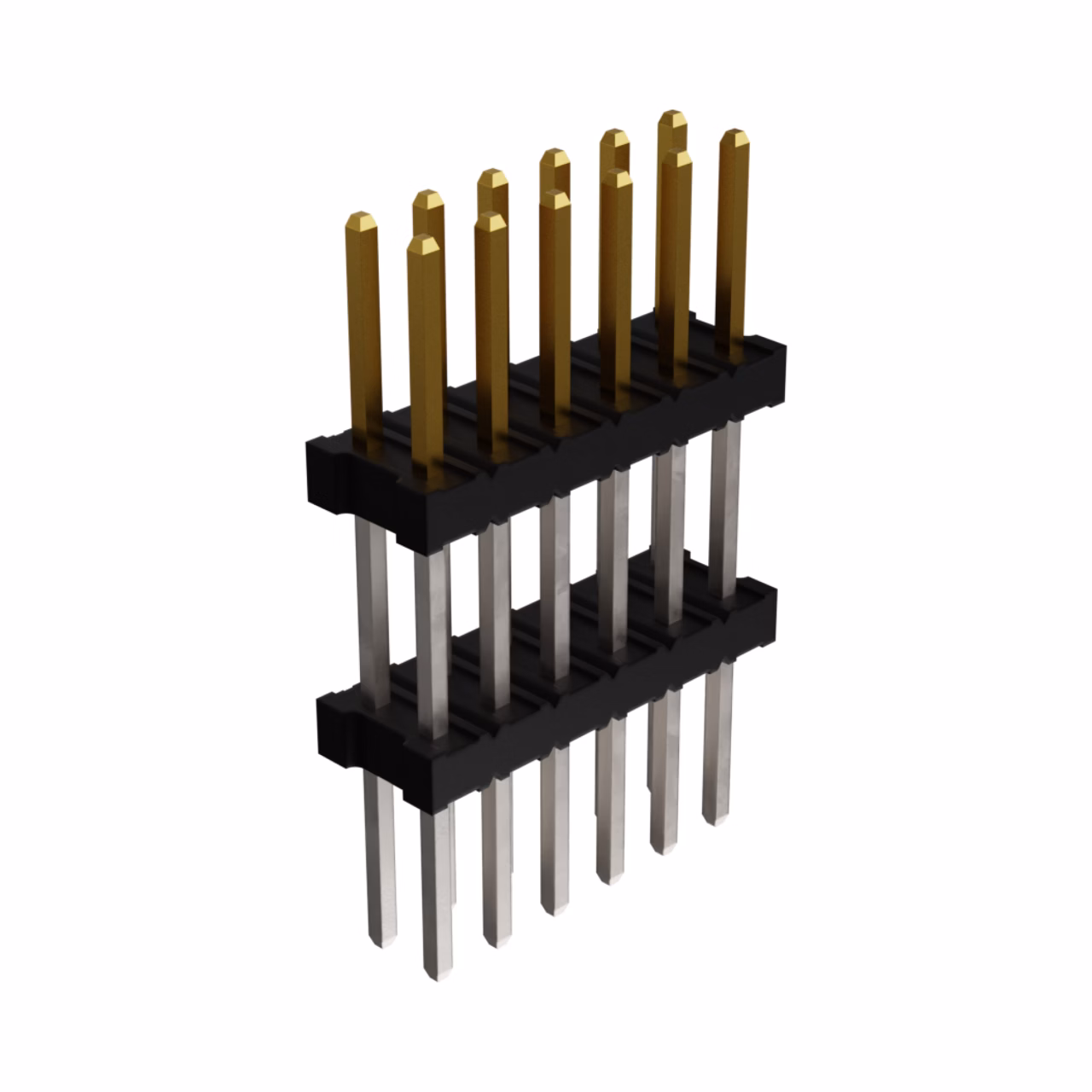 Milli-Grid Header, Dual Row, Dual Body, Through Hole, Vertical, 12 Circuits, 0.38µm Gold (Au) Selective Plating, 8.18mm Stacking Height, Pocket Tray, Lead-Free for sale