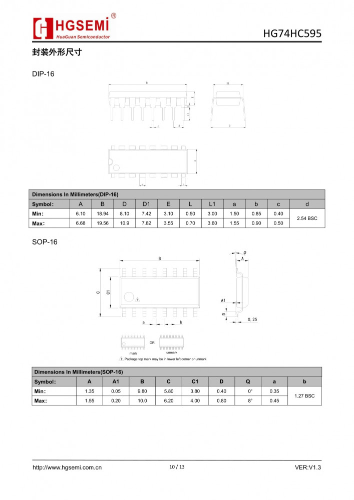 HG74HC595LQ/TR datasheet page 10