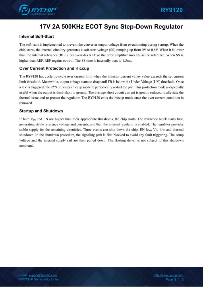 RY9120 datasheet page 8