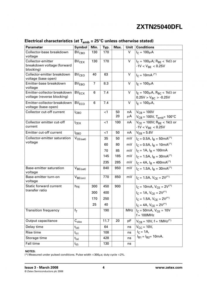 ZXTN25040DFLTA datasheet page 4